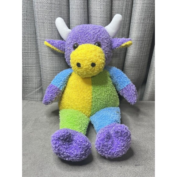 Kellytoy | Toys | Kellytoy Terrycloth Textured Color Block Cow Plush ...